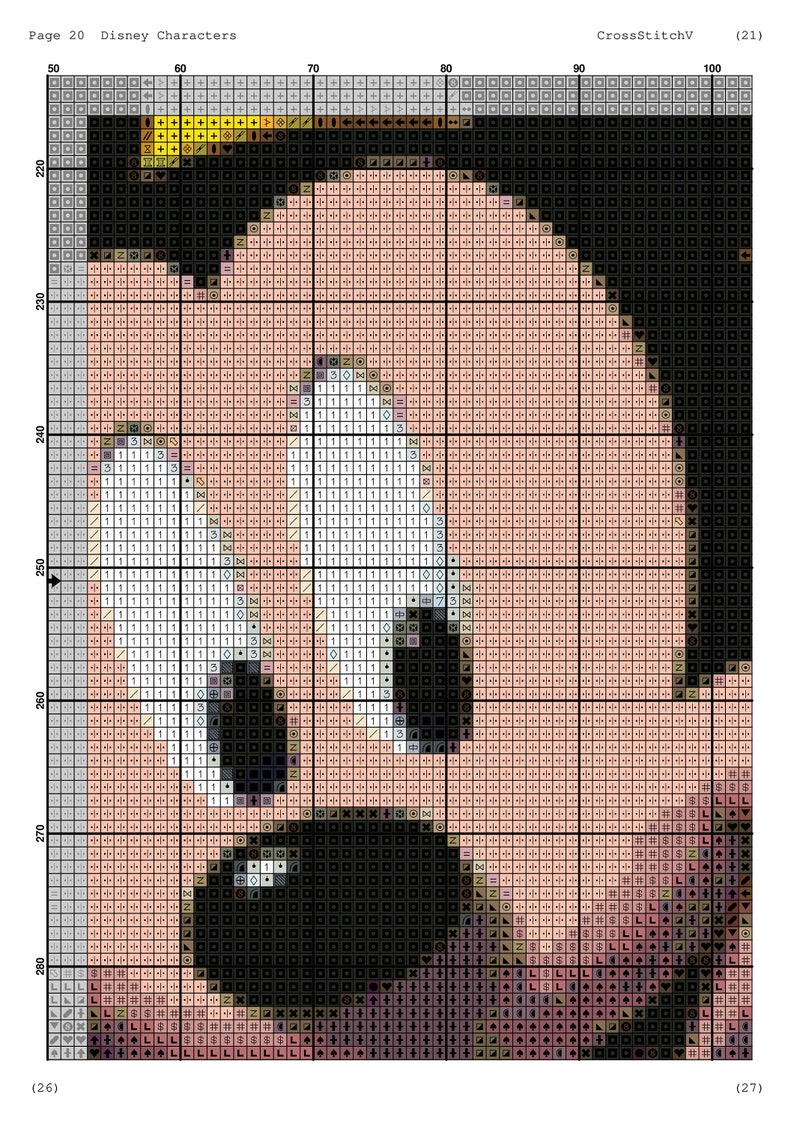 Mickey Mouse Cross Stitch Pattern / Cartoon Characters Counted Cross Stitch Pattern / Cartoon ...
