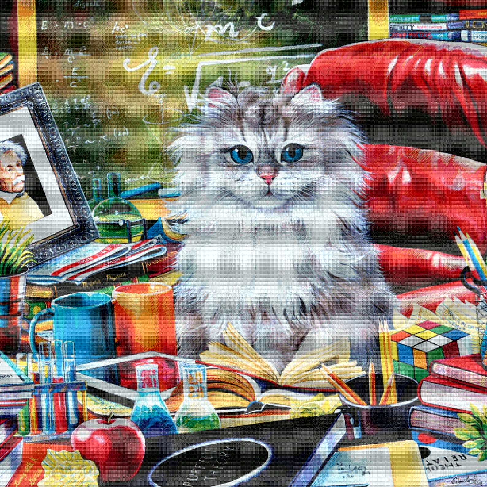 Einstein the Cat Cross Stitch Pattern / Scientist Cat Cross Stitch PDF ...
