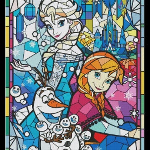 Frozen Cross Stitch Pattern / Frozen Stained Glass Cross Stitch PDF ...