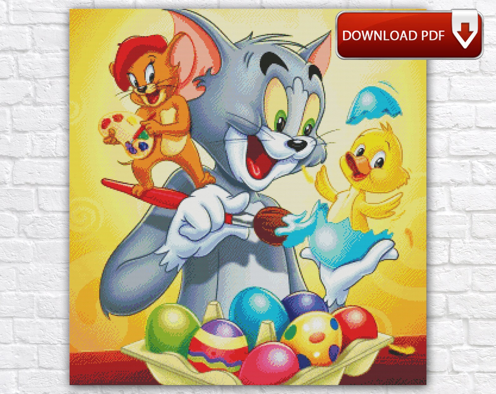 Tom and Jerry Cross Stitch Pattern / Cartoon Cross Stitch Pattern ...