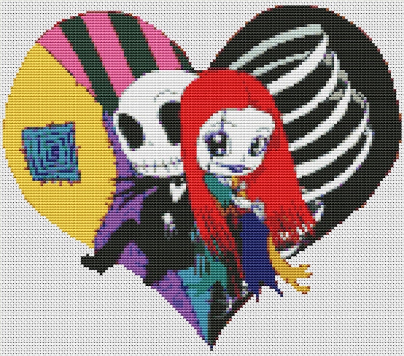 Jack and Sally Cross Stitch Pattern / Nightmare Before Christmas Cross ...