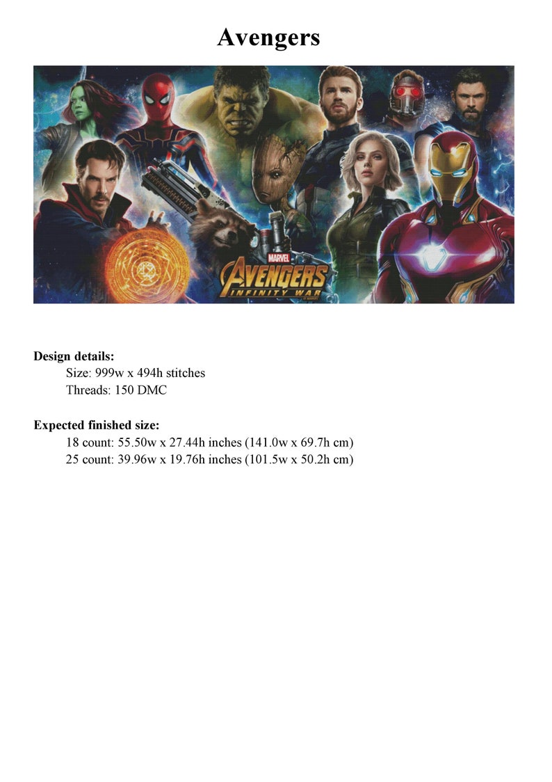 Avengers Heroes Cross Stitch Pattern / Marvel Counted Cross Stitch ...