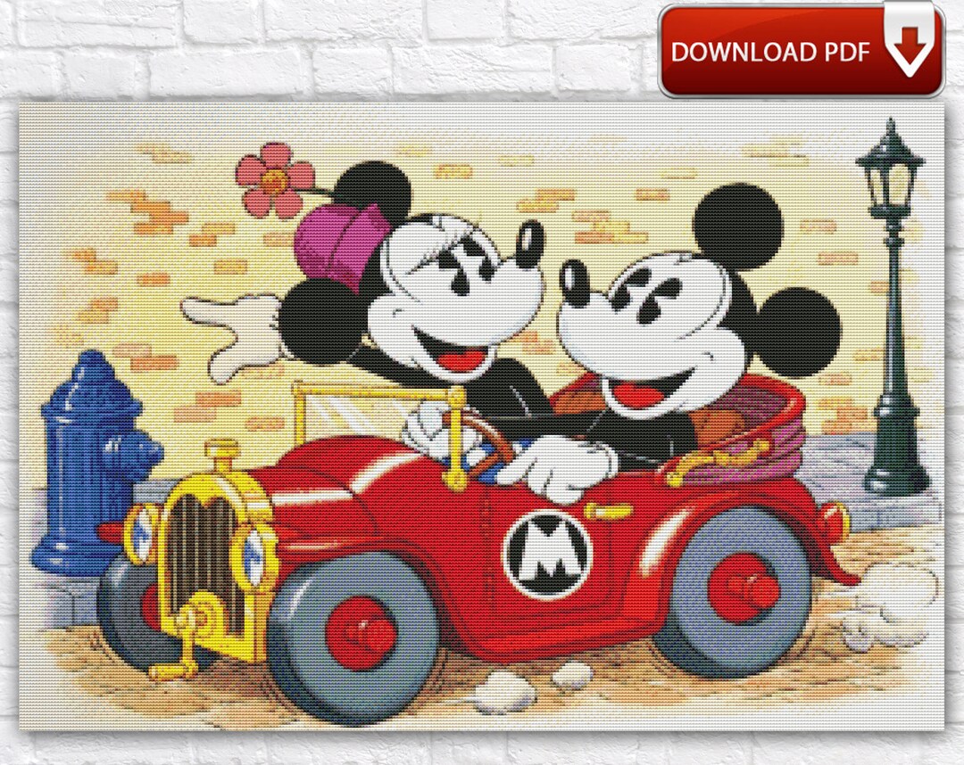 Mickey and Minnie Mouse Cross Stitch Pattern / Minnie Cross Stitch ...