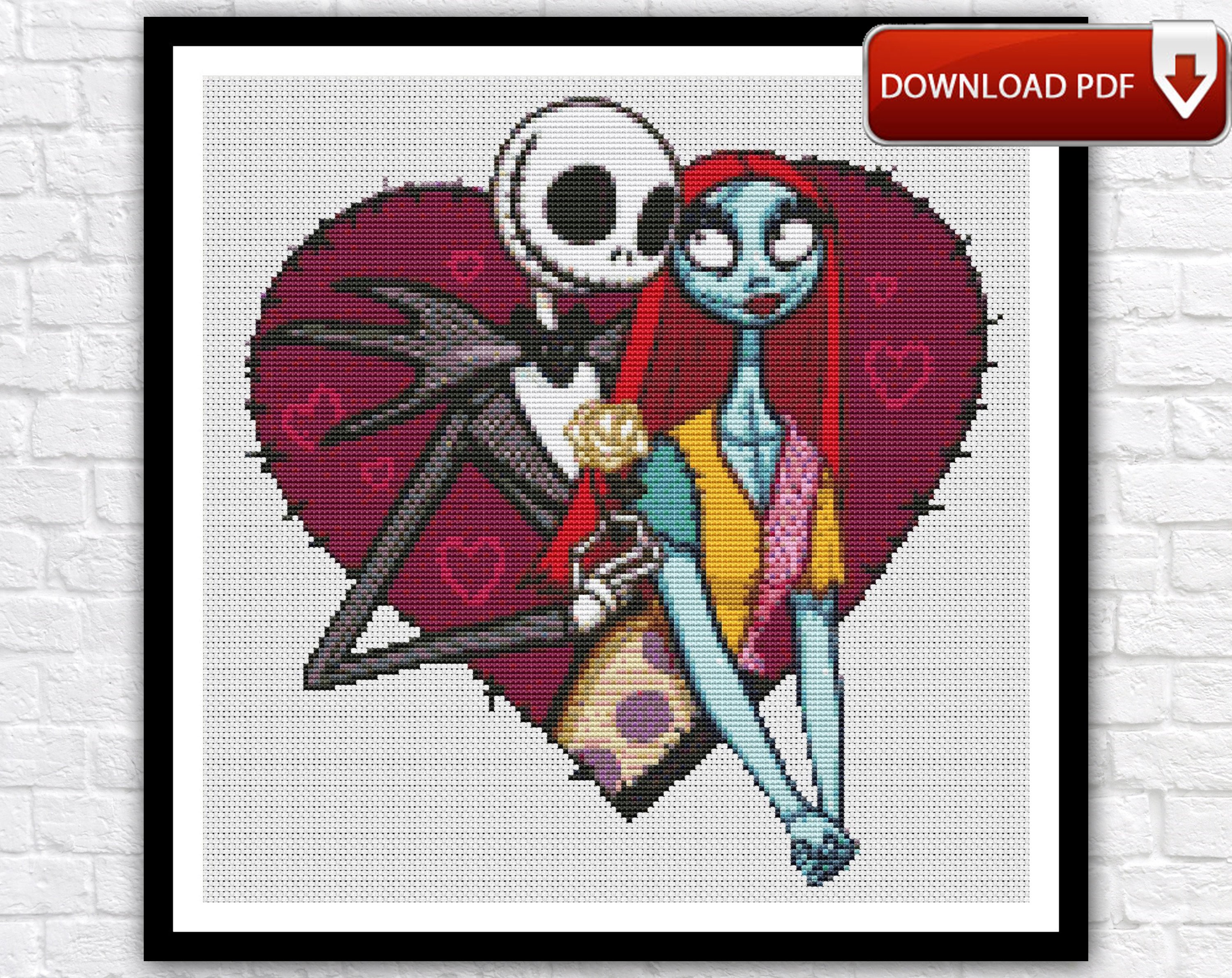 Jack and Sally Cross Stitch Pattern / Nightmare Before Christmas Cross ...