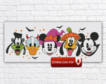 Minnie Mouse Cross Stitch Pattern / Halloween Cross Stitch Pattern ...