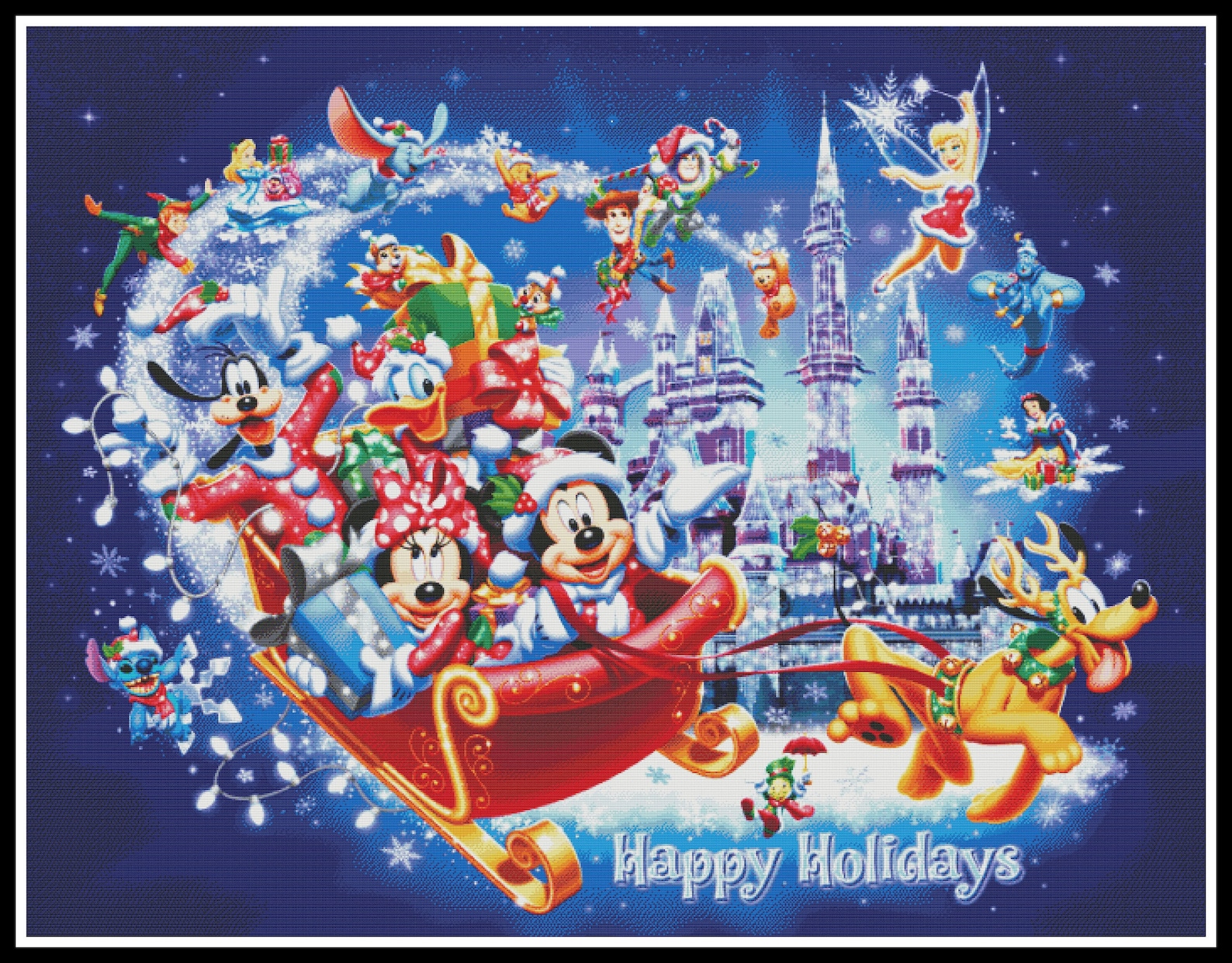 Mickey Mouse Cross Stitch Pattern / Christmas Cross Stitch Pattern ...