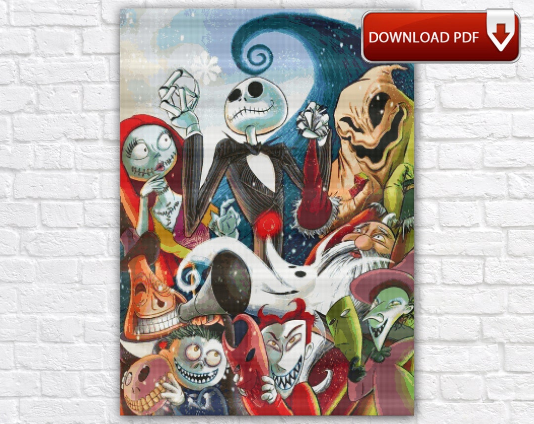 Nightmare Before Christmas Cross Stitch Pattern: Jack and Sally (PDF Chart) - Etsy