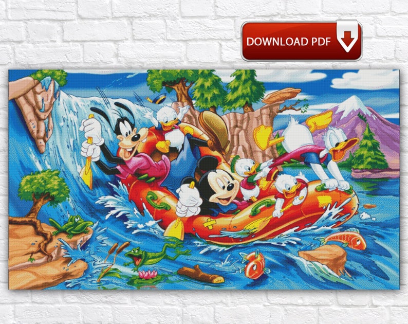 Cartoon Cross Stitch Pattern / Mickey Mouse Cross Stitch Pattern ...