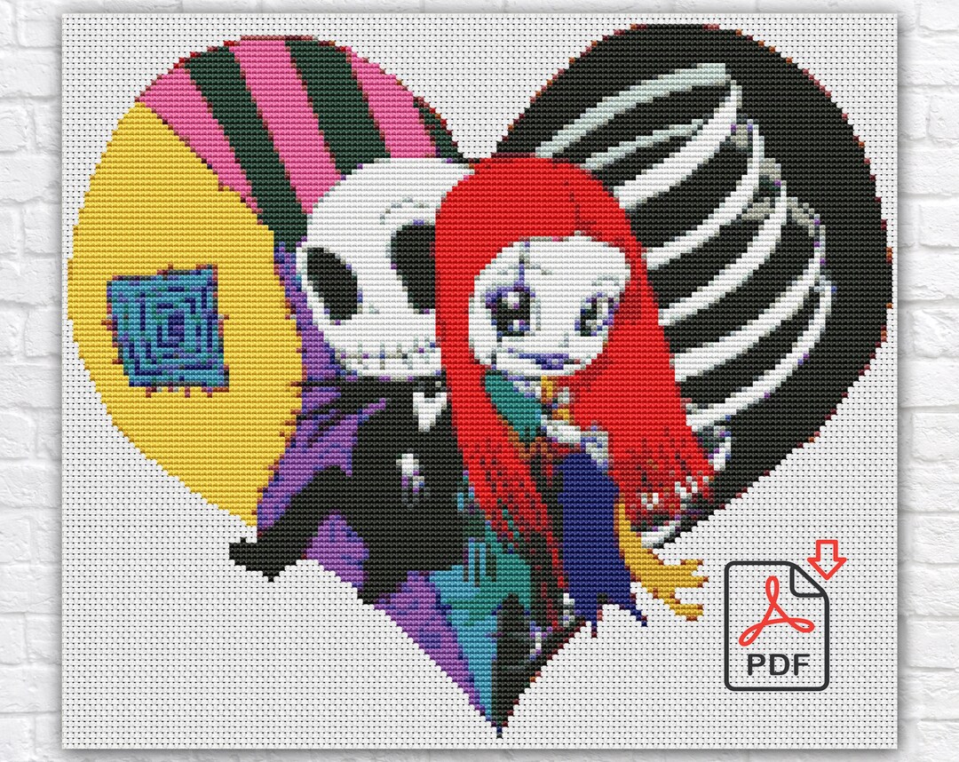 Jack and Sally Cross Stitch Pattern / Nightmare Before Christmas Cross ...