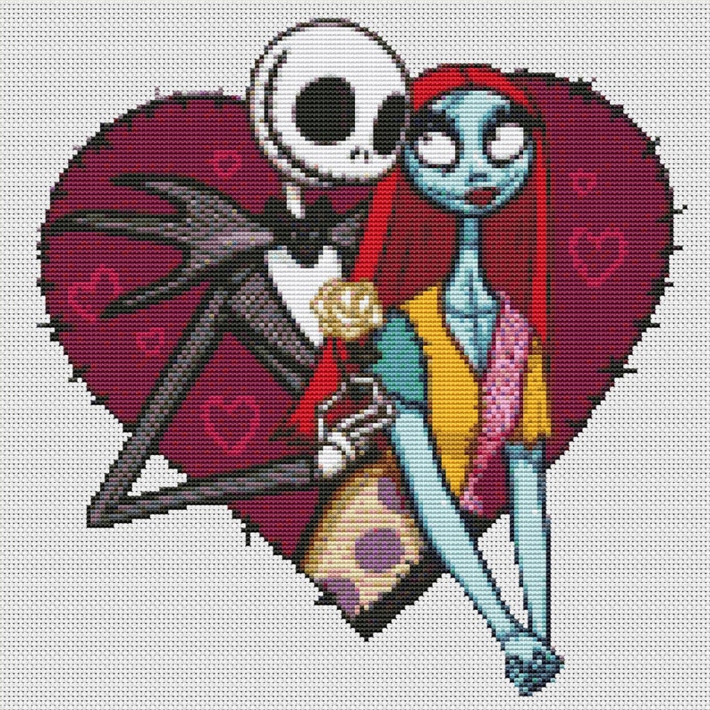 Jack and Sally Cross Stitch Pattern / Nightmare Before Christmas Cross ...