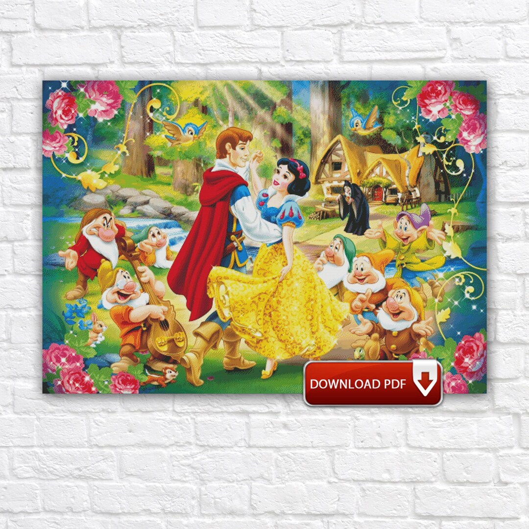 Snow White Cross Stitch Pattern / 7 Dwarfs Cross Stitch Pattern ...