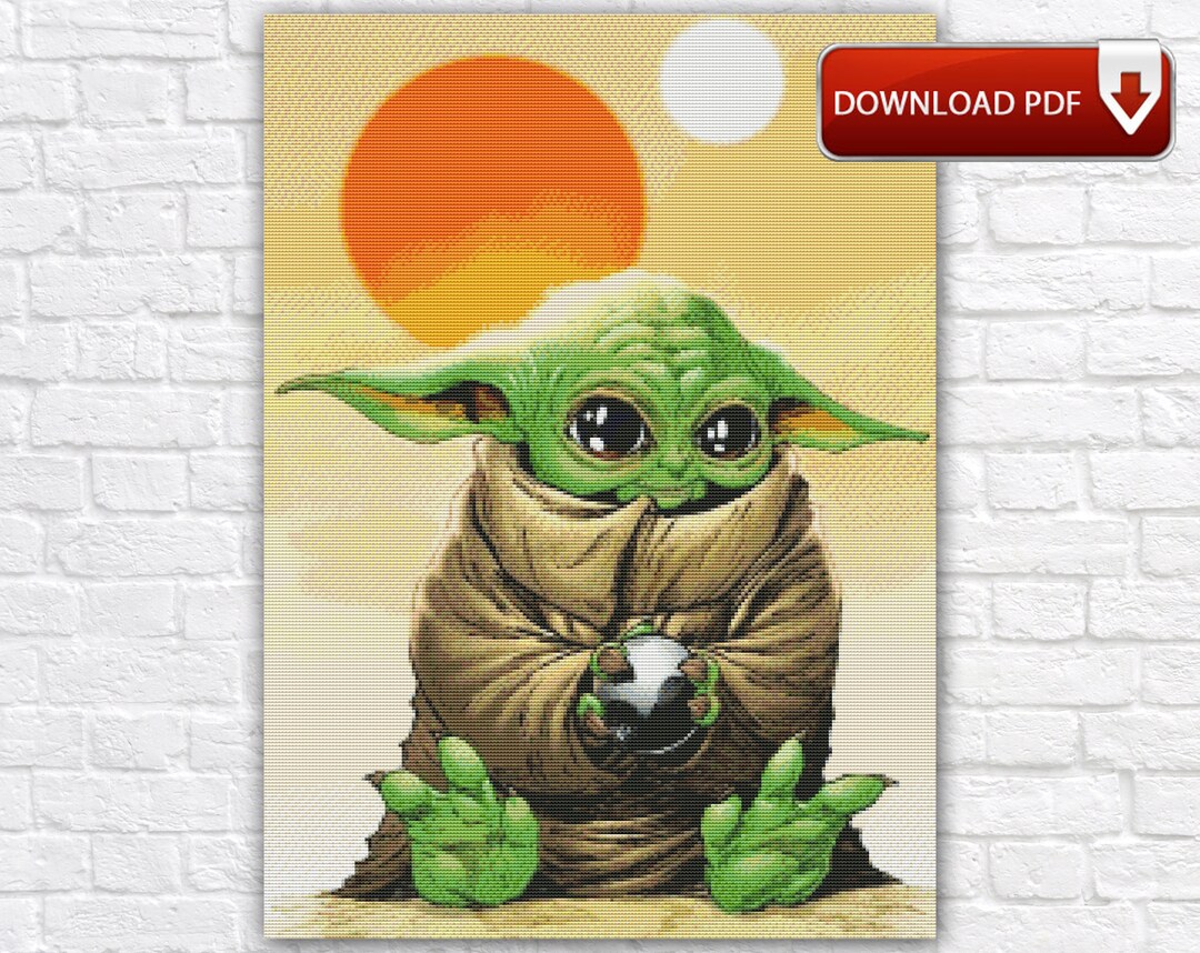 Baby Yoda Cross Stitch Pattern / Star Wars Cross Stitch Pattern / Yoda ...