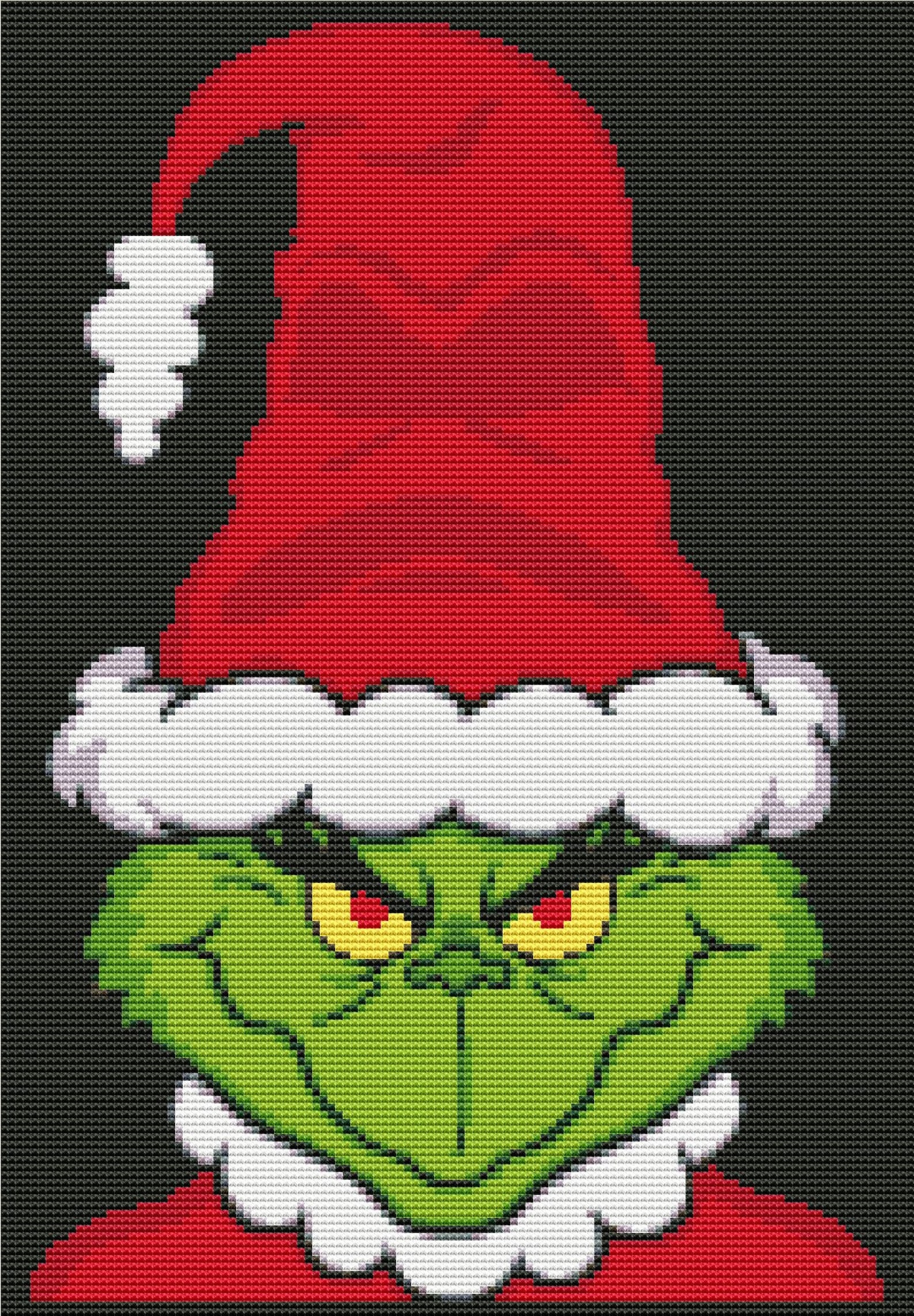 Grinch Counted Cross Stitch Pattern / Christmas PDF Cross Stitch Chart ...