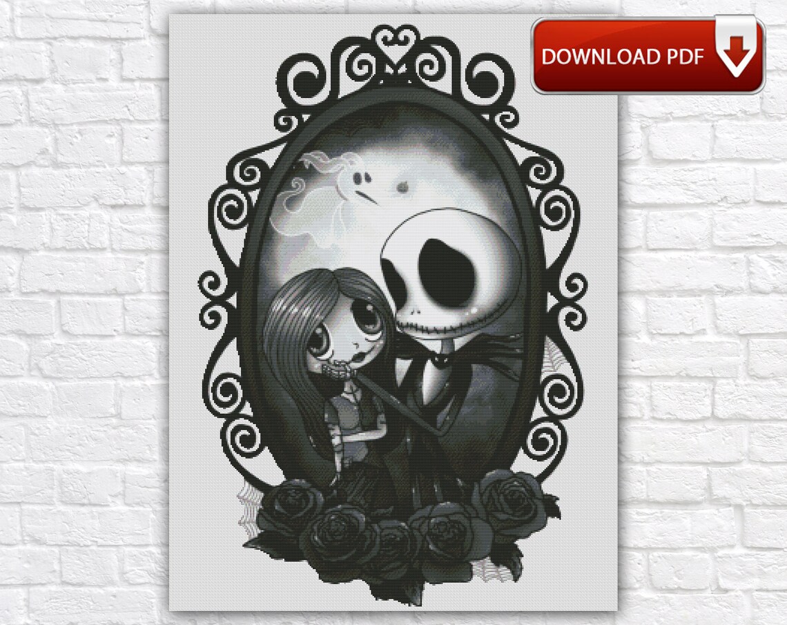 Jack and Sally Cross Stitch Pattern / Nightmare Before Christmas Cross ...