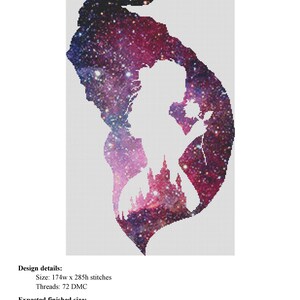 Beauty and the Beast Cross Stitch Pattern / Princess Belle Cross Stitch ...