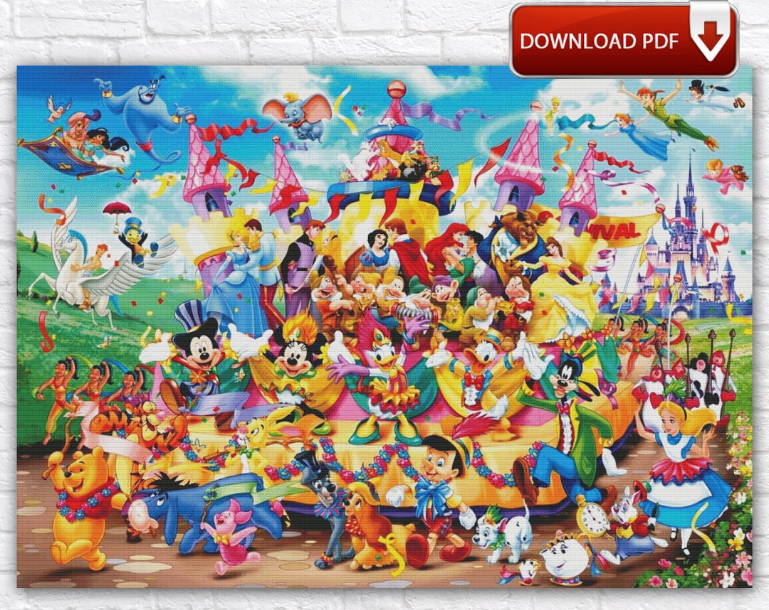 Cartoon Characters Cross Stitch Pattern / Large Cross Stitch Pattern ...