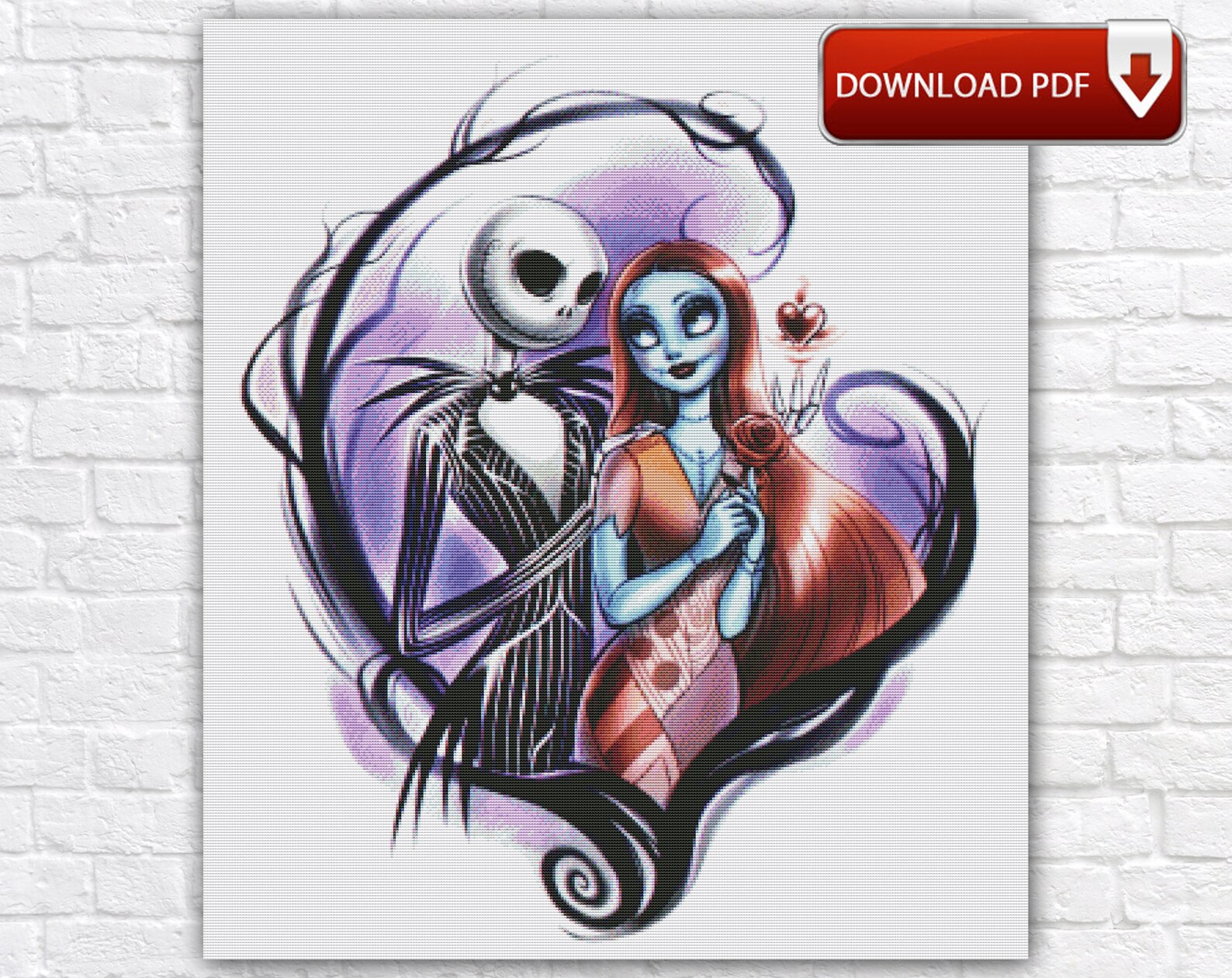 Jack and Sally Cross Stitch Pattern / Nightmare Before Christmas Cross ...