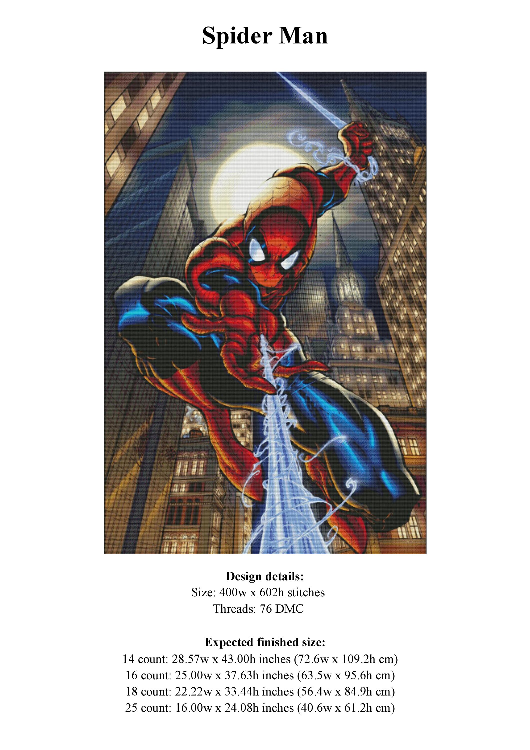 Spider Man Cross Stitch Pattern / Marvel Cross Stitch Pattern / Spider ...