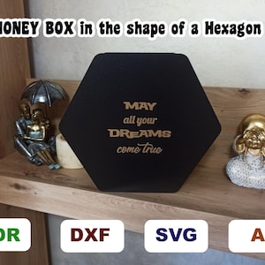 Hexagonal Money Box Laser Cut Files cdr, Dxf, Svg You Can Customize ...