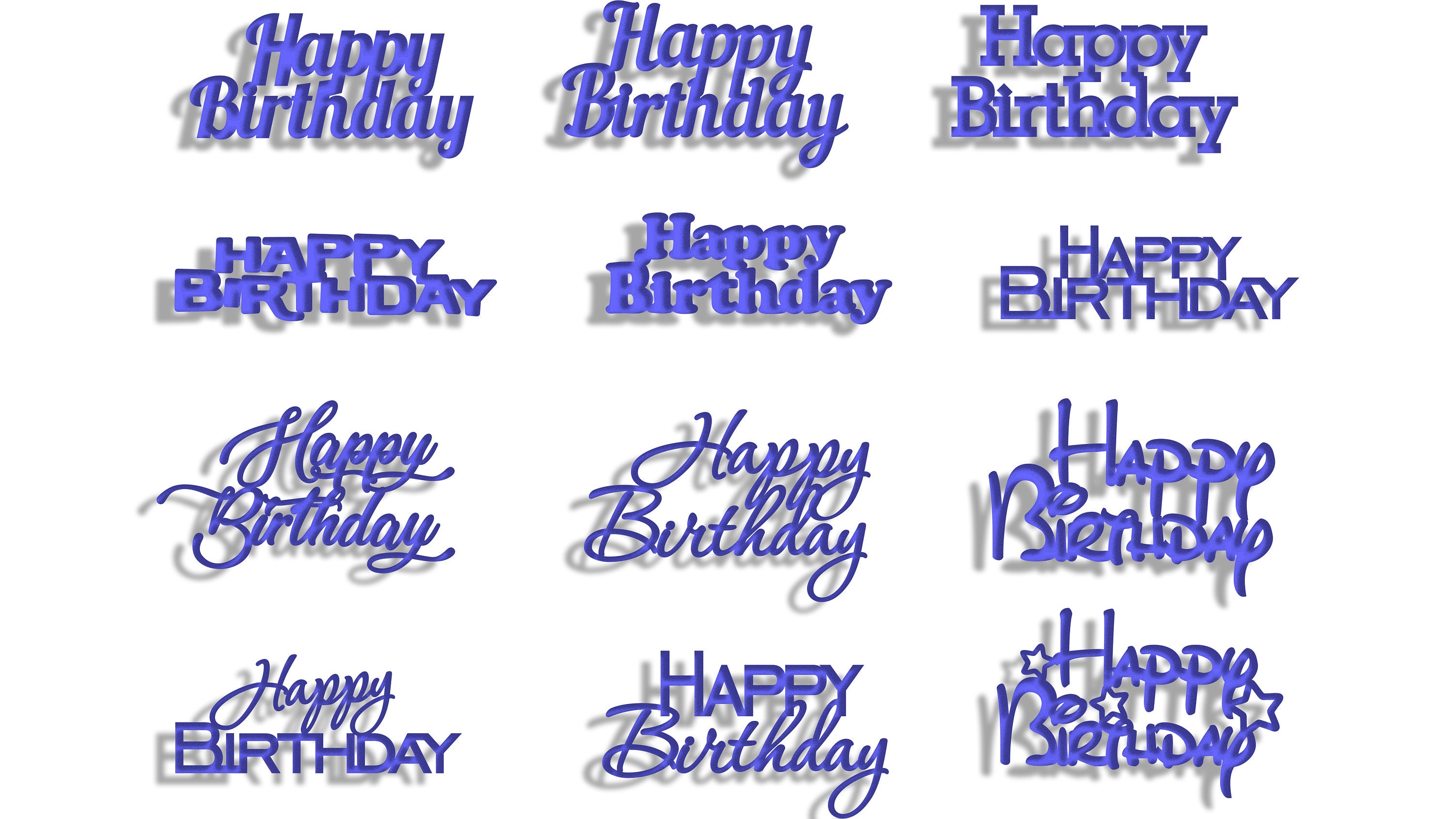 20 Happy Birthday Text Designs Toppers With Permanent and Removable ...