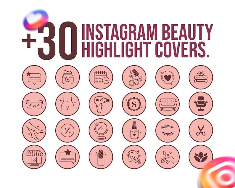 30+ Beauty Salon and Skincare Instagram Highlight Cover | Spa Instagram ...