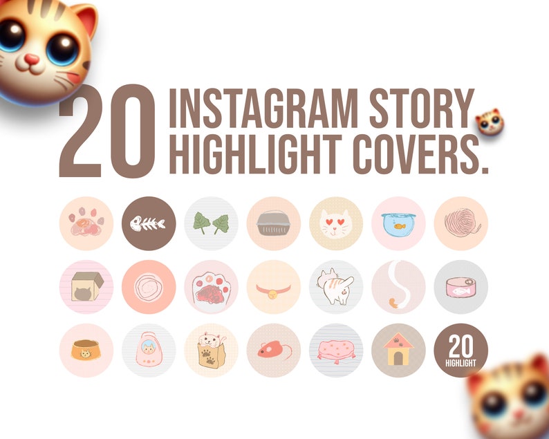 Watercolor Cats Life Instagram Highlight Icons | Watercolor ...