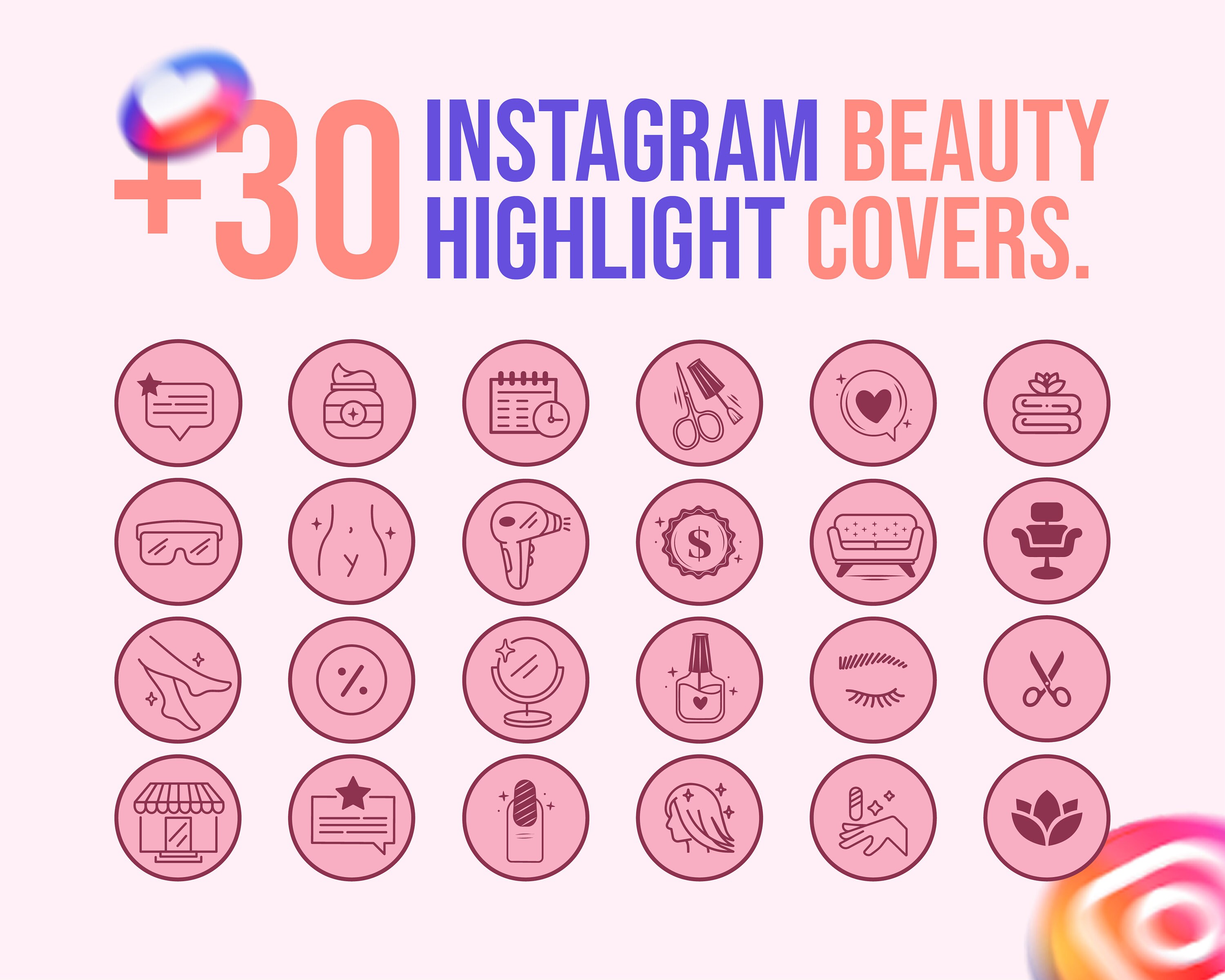 30 Beauty Salon and Skincare Instagram Highlight Cover Spa Instagram ...