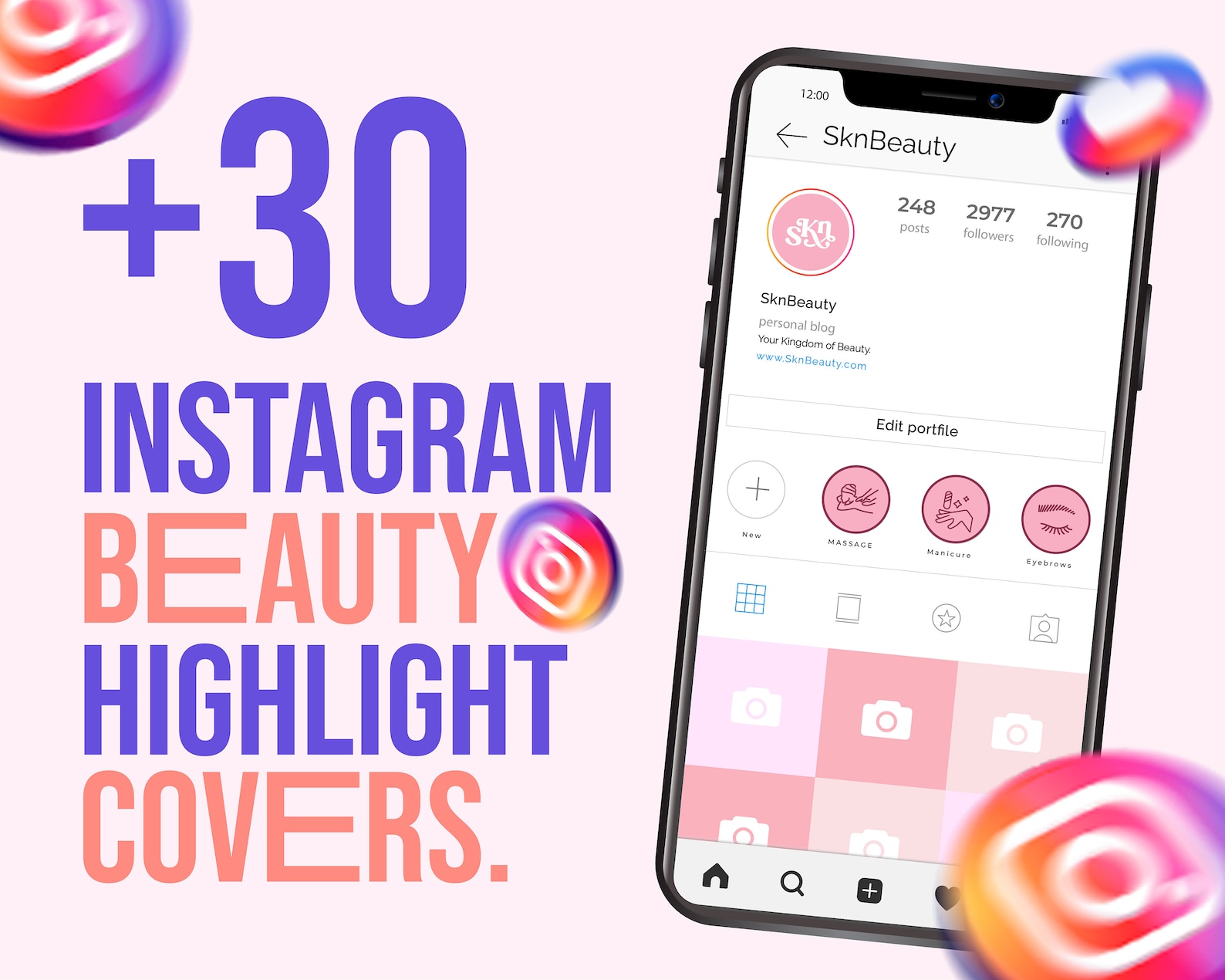 30 Beauty Salon and Skincare Instagram Highlight Cover Spa Instagram ...