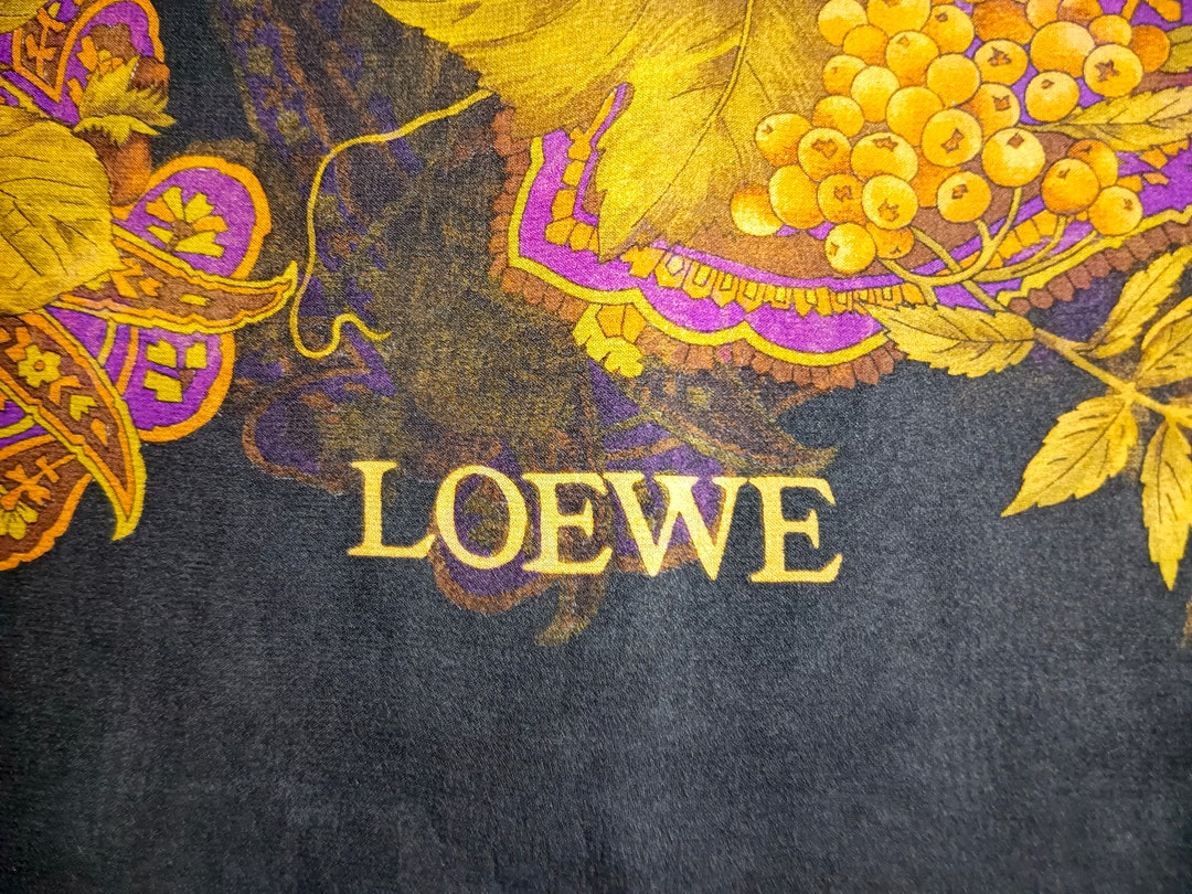 LOEWE MADRID 1846 Oversized Extra Large Paisley Floral Fruits Grapes ...