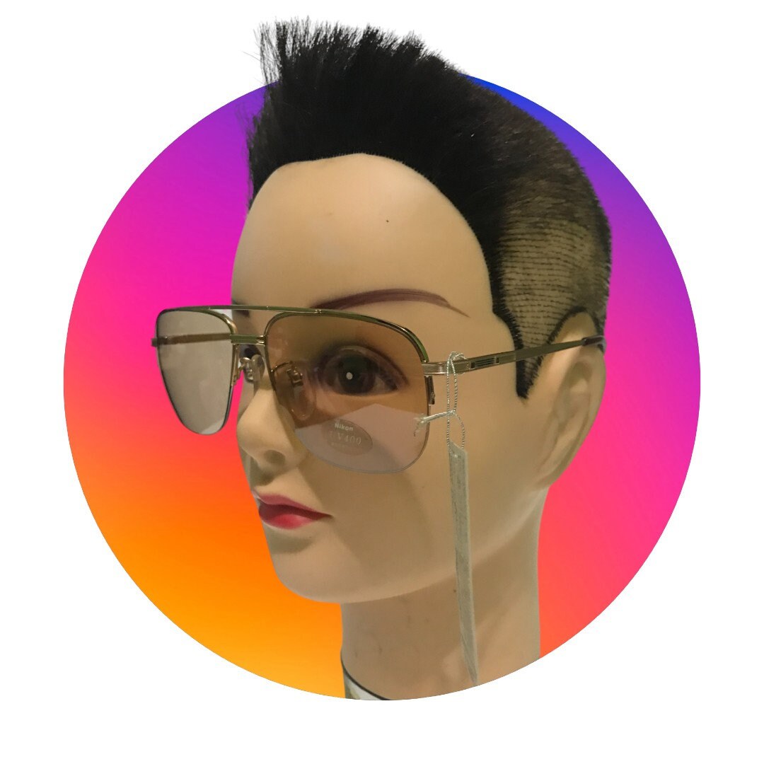 NIKON JAPAN Vintage Half-rim Sunglasses With Tag GOLD Amber Eyewear ...