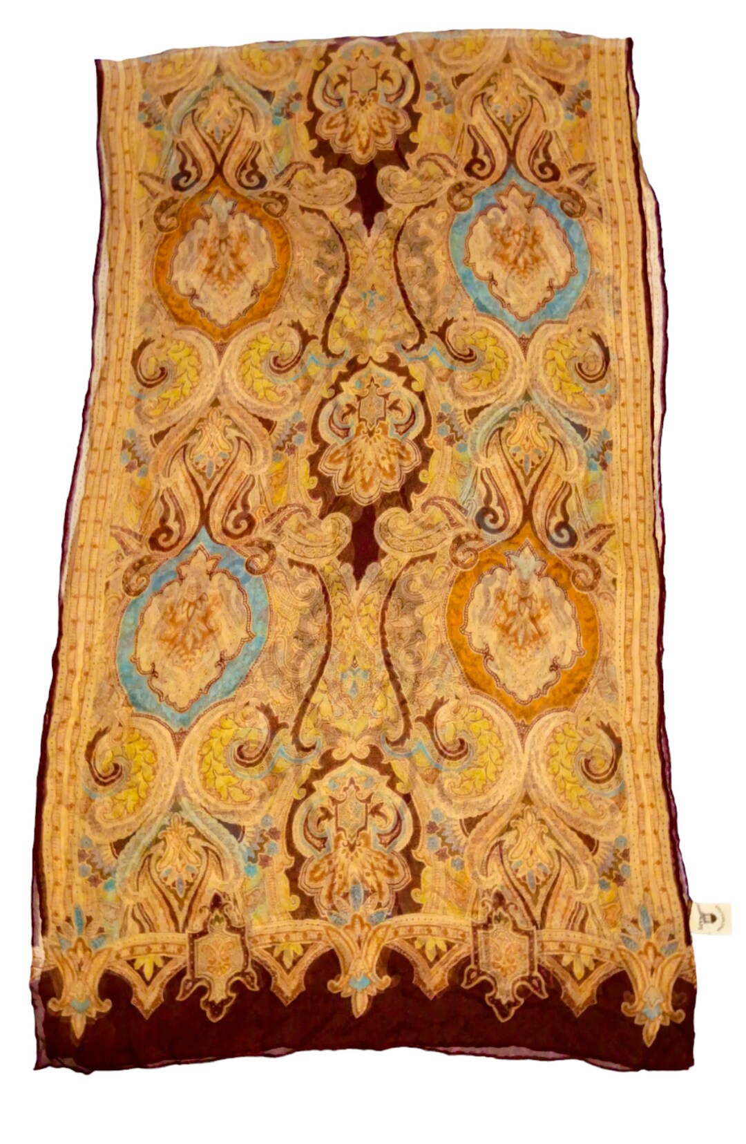 TOPKAPI SULTAN & SHAH Istanbul Geometric Paisley Long Brown Gold Yellow ...