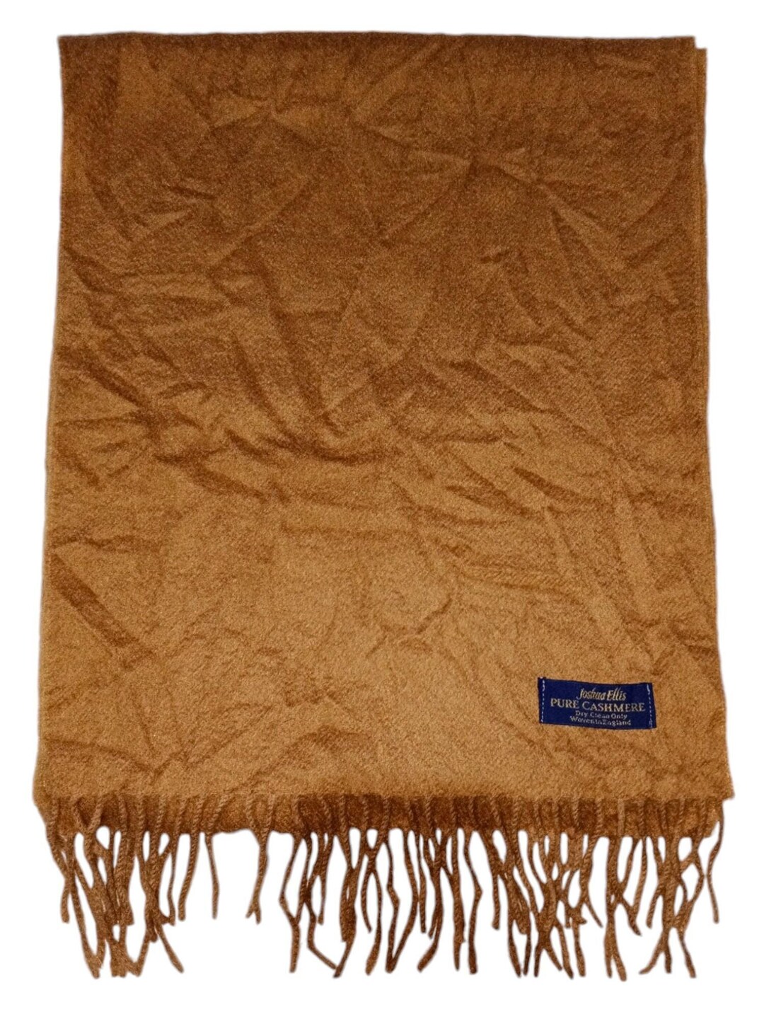 JOSHUA ELLIS ENGLAND Pure Cashmere Coffee Brown Beige Scarf Muffler ...