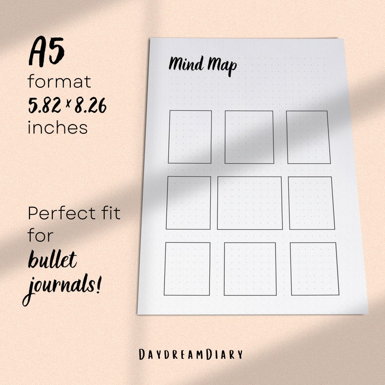 Mind Map Printable A5 PDF, Student Academic Printable Planner Template ...