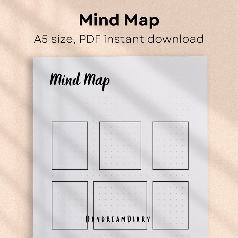 Mind Map Printable A5 PDF, Student Academic Printable Planner Template ...