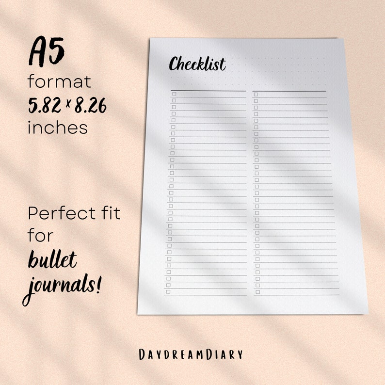 Checklist Travel Planner Printable A5 PDF, Travel Journal A5 3 Ring ...