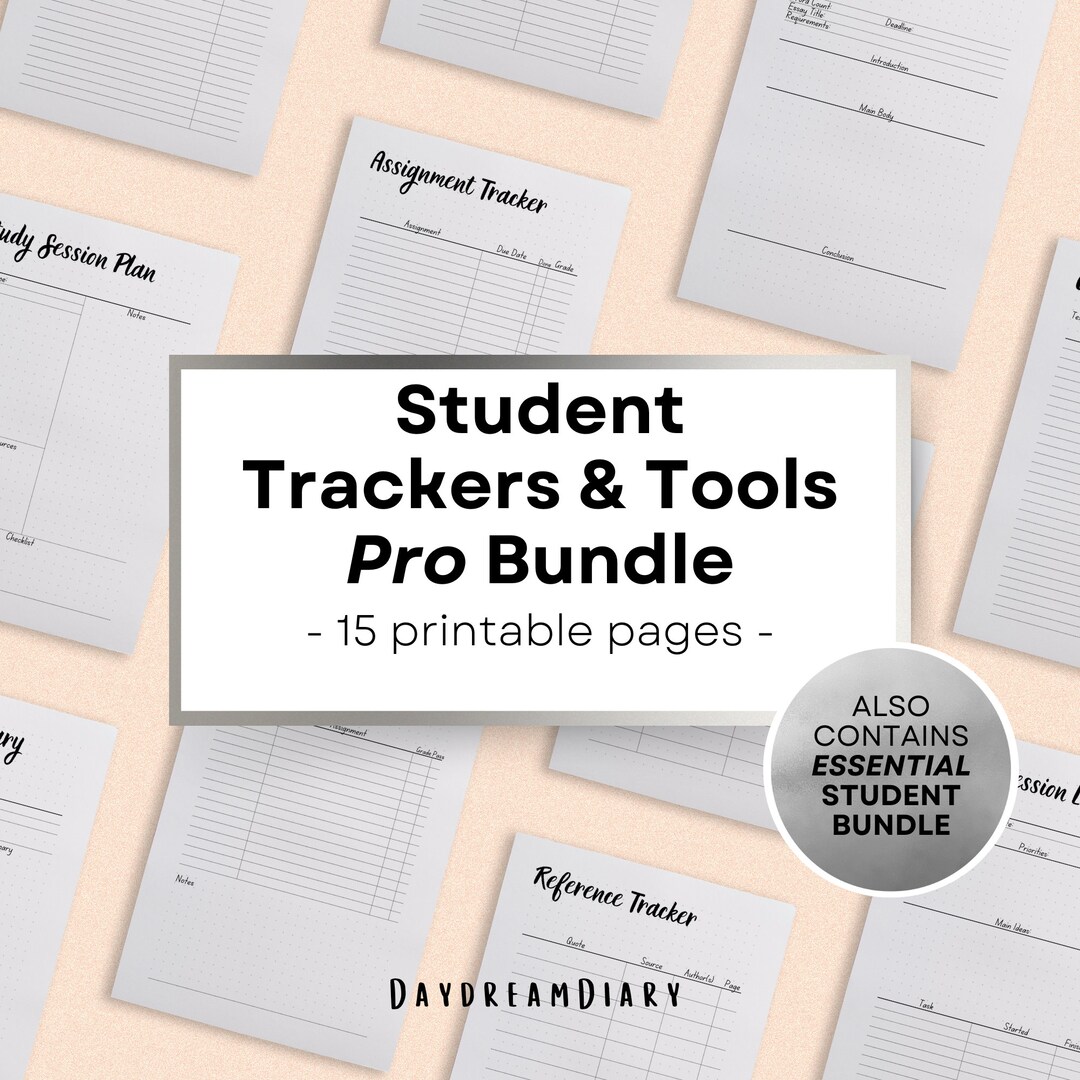 Student Trackers & Tools PRO Bundle Printable A5 PDF, Student Academic ...