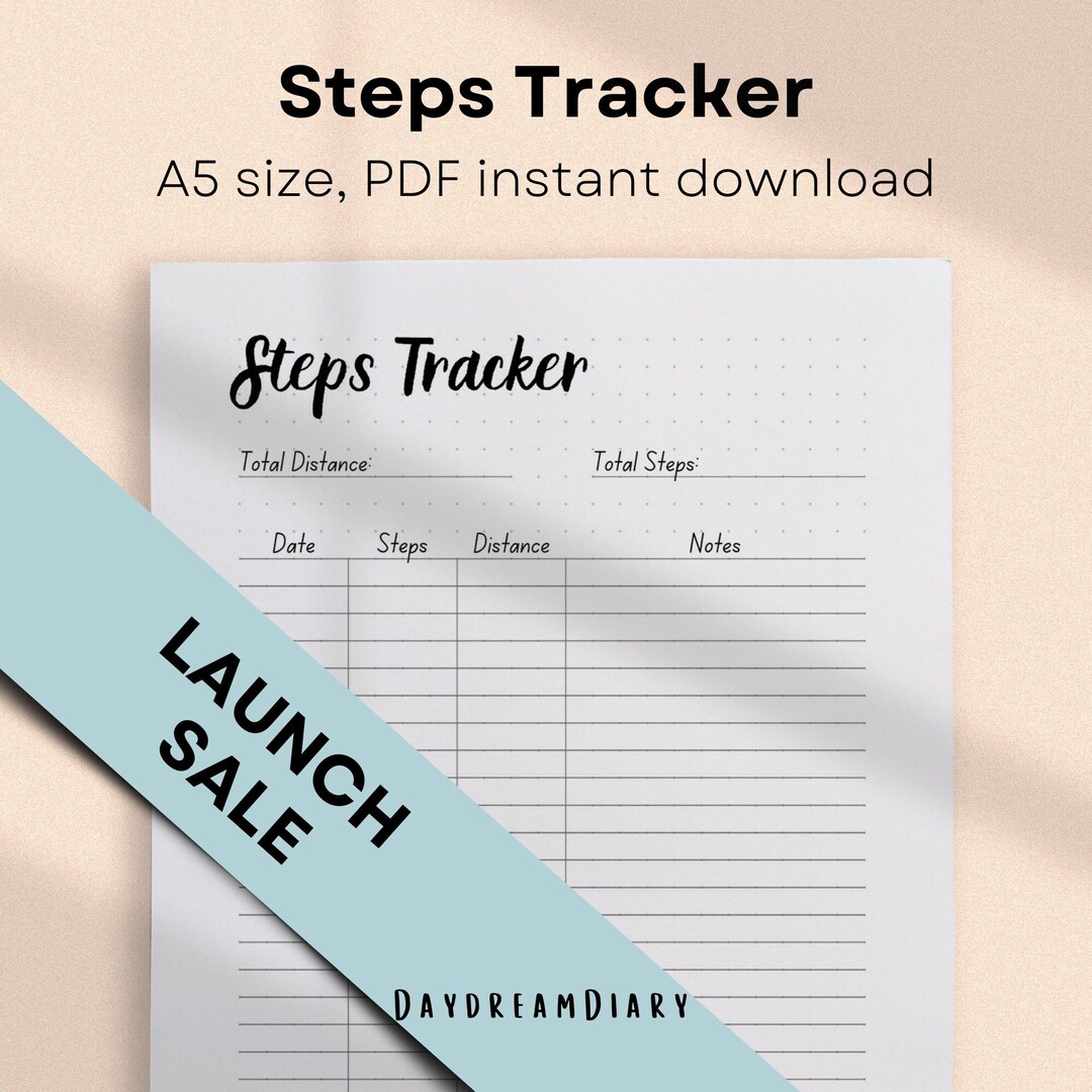 Steps Tracker Fitness Tracker Printable A5 PDF, Fitness Journal ...