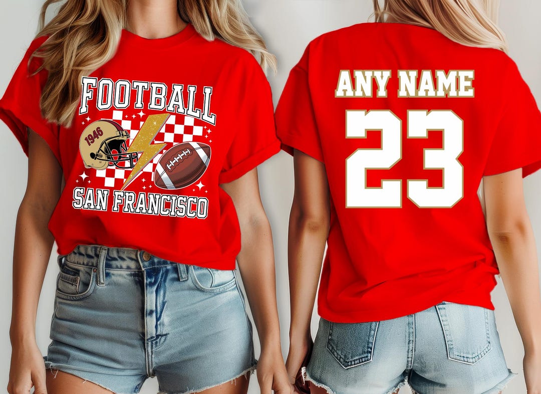 Football San Francisco Jersey, Shirt 49er Custom, Your Team Name and ...