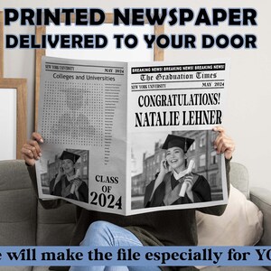 Graduation Invitation Newspaper Printed, Senior Announcement Newspaper ...