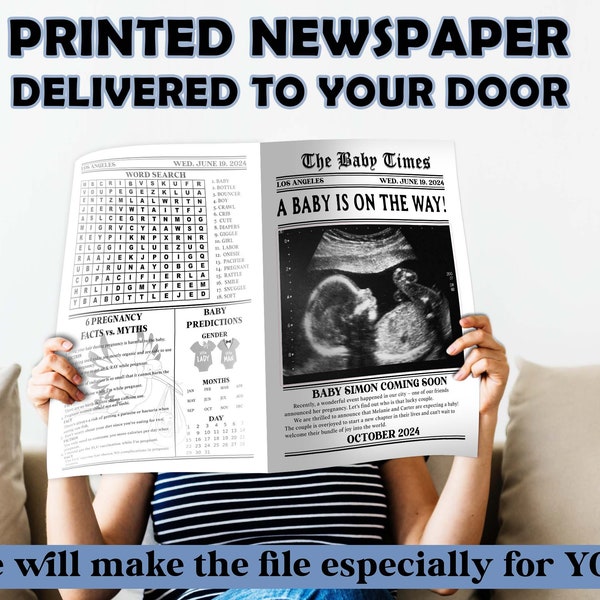 Personalized Newspaper Baby Announcement - Etsy