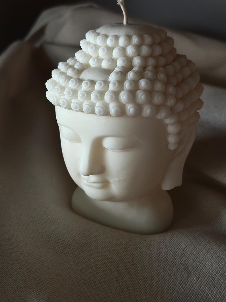 Buddha Head Sculptured Candle: Religious Home Decor - Etsy