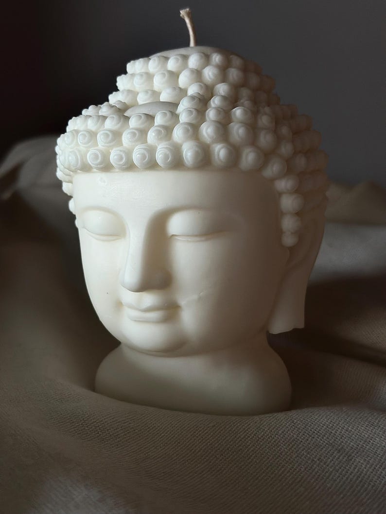 Buddha Head Sculptured Candle: Religious Home Decor - Etsy