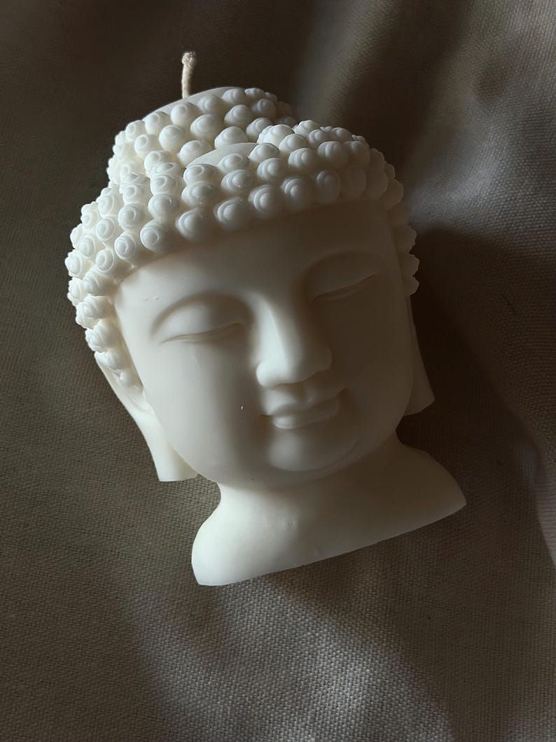 Buddha Head Sculptured Candle: Religious Home Decor - Etsy