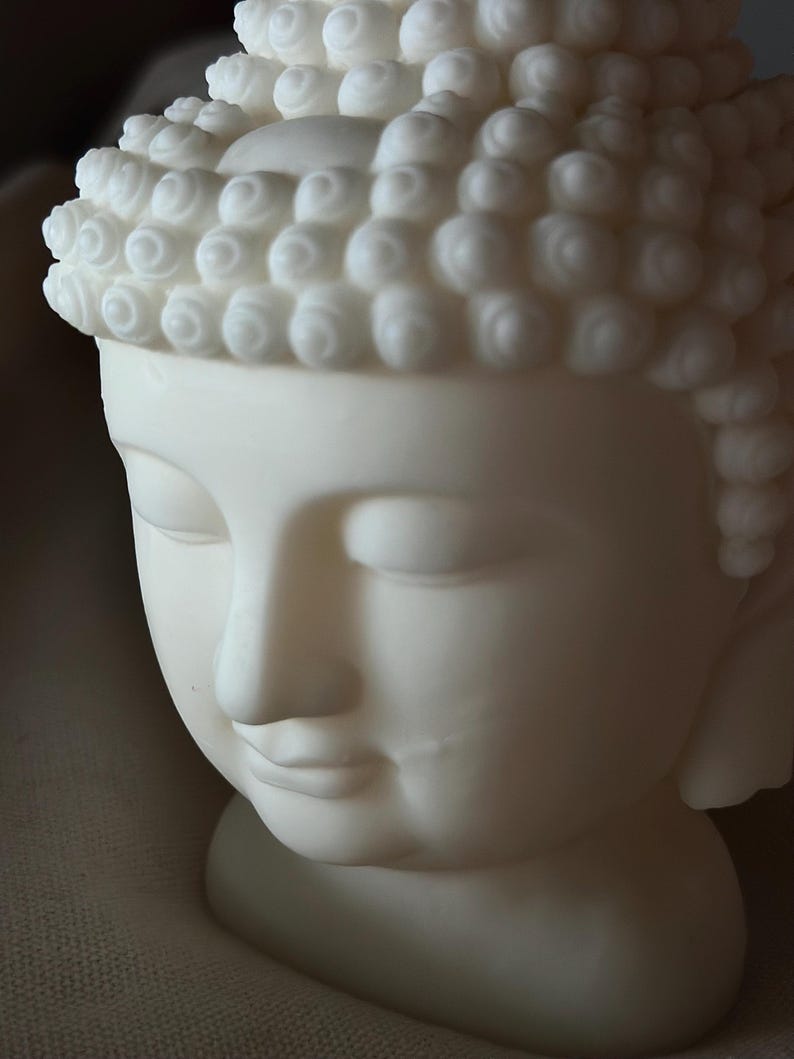 Buddha Head Sculptured Candle: Religious Home Decor - Etsy