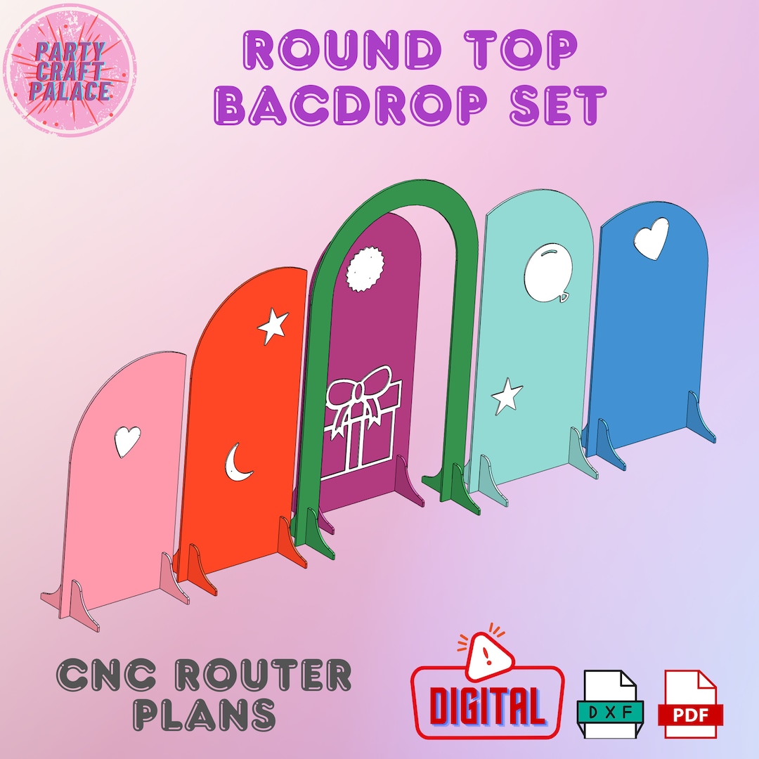 Round Top Backdrop Set for Party, DXF Plan for Party, Wedding and ...