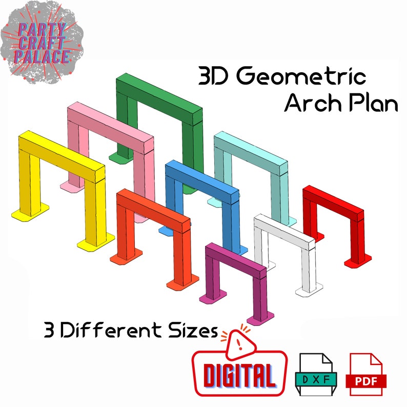 3D Geometric Arch Plans for Party, Plywood CNC Router DXF Plans, DIY ...