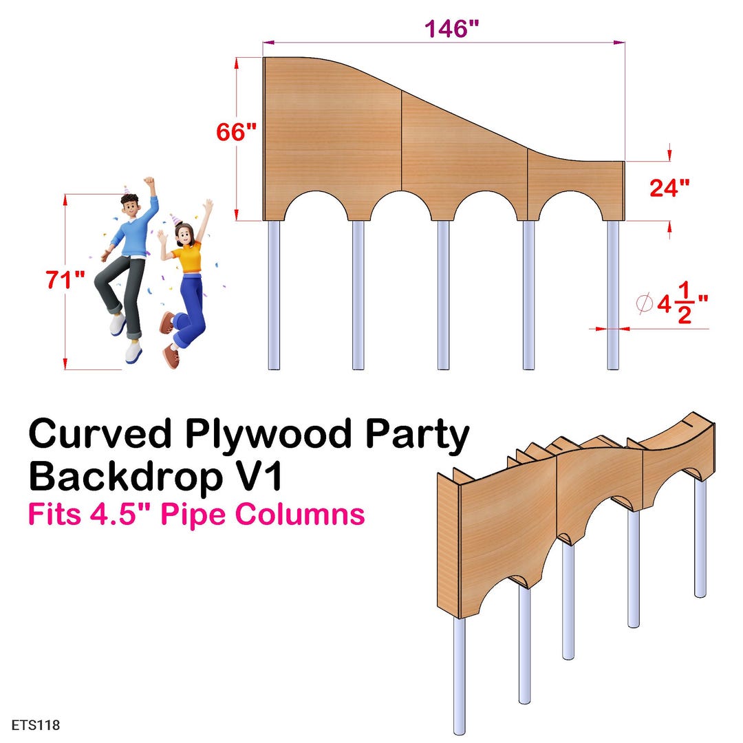 Curved Plywood Party Backdrop - CNC Cut Files for Photo Walls - Etsy