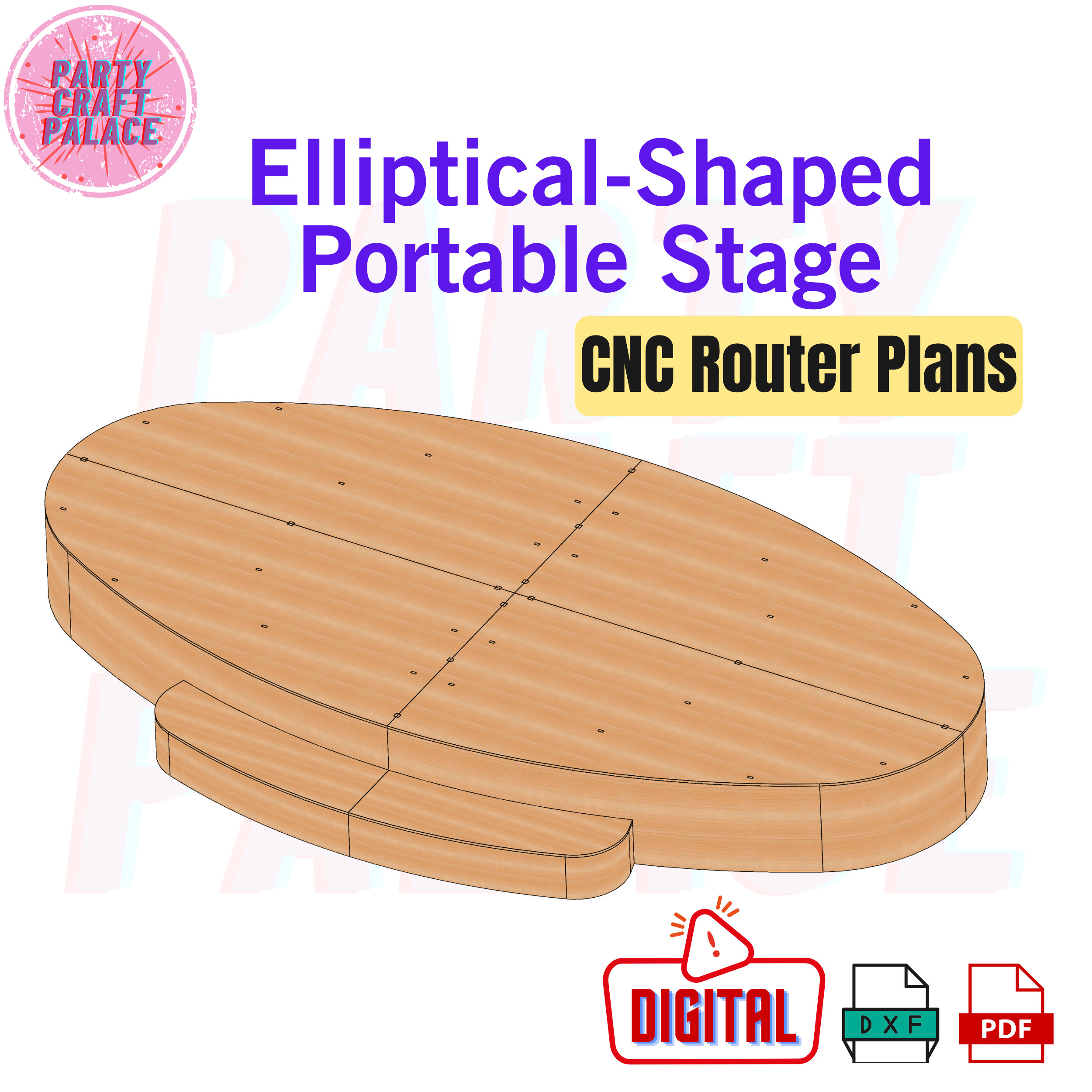 Elliptical-shaped Portable Stage CNC Router Plans | DIY Plywood Stage ...