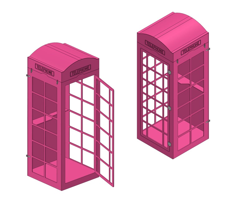 London Telephone Booth Backdrop, CNC Router DXF Plans, DIY Party ...