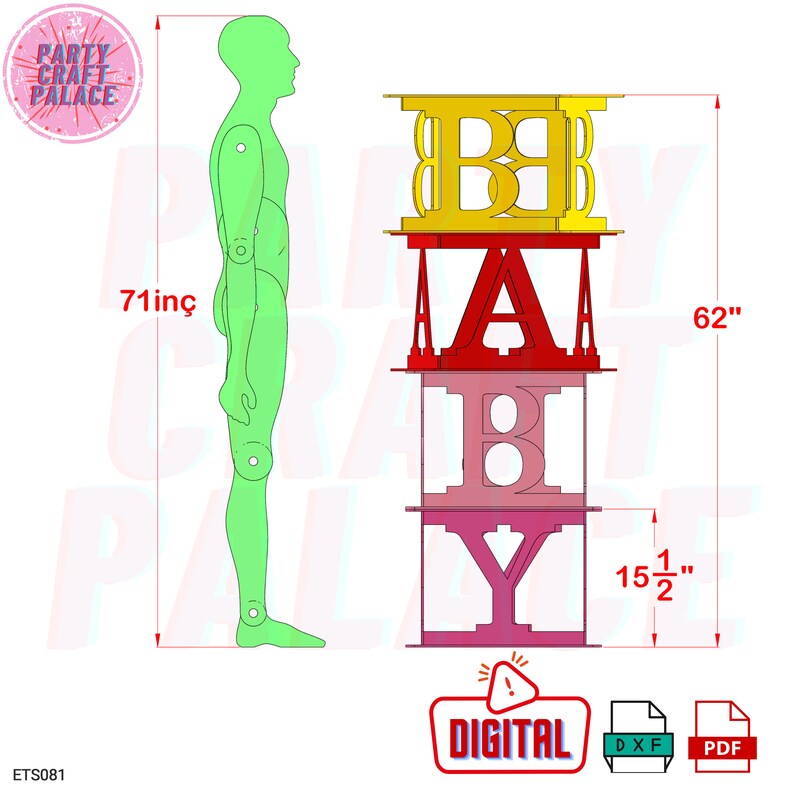 Baby Letter Boxes for Party, Letter Cube, Plans for Party, Wedding and ...